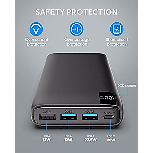 CONXWAN Power Bank 26800mAh Portable Charger 22.5W Fast Charging PD Battery Pack QC 3.0 External Backup Charger Compact Phone Powerbank Compatible with iPhone Samsung Galaxy Android