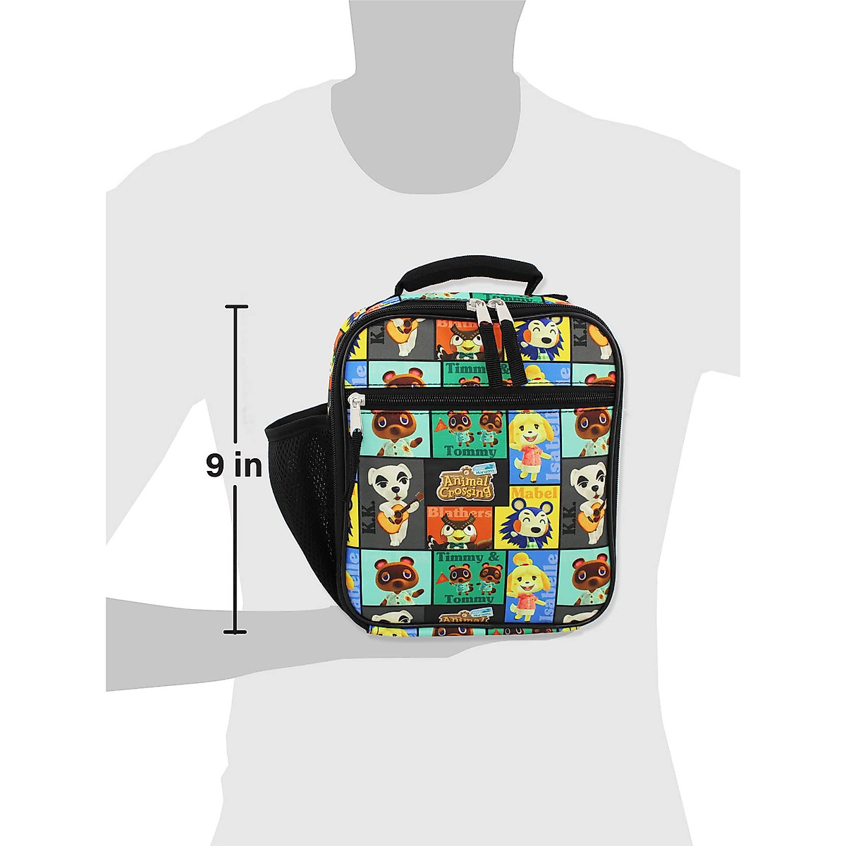 Nintendo Animal Crossing Kids Soft Insulated School Lunch Box (One Size, Black)