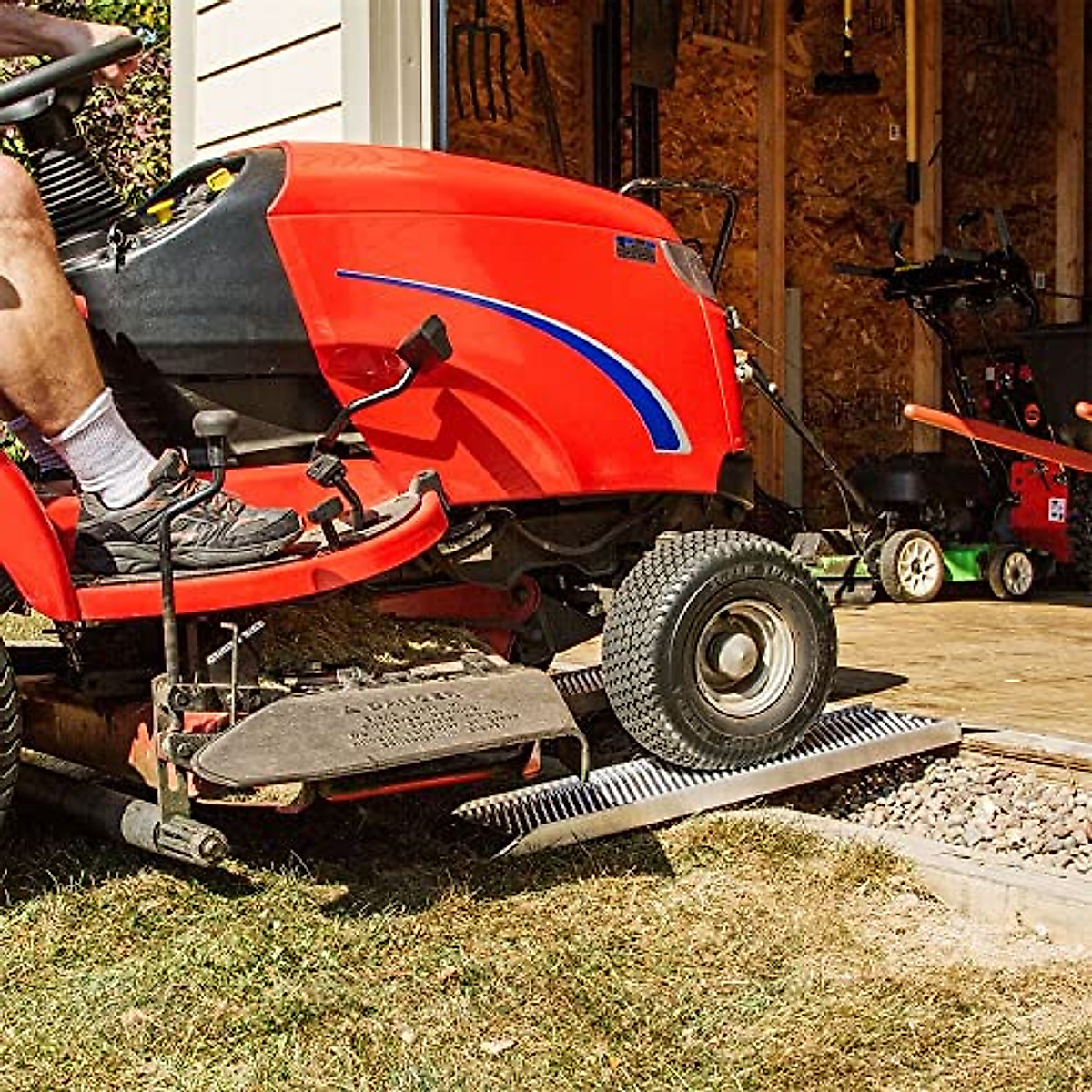 Guardian S-368-1500-P Dual Runner Shed Ramps with Punch Plate Surface - 8" Wide, 3' Long