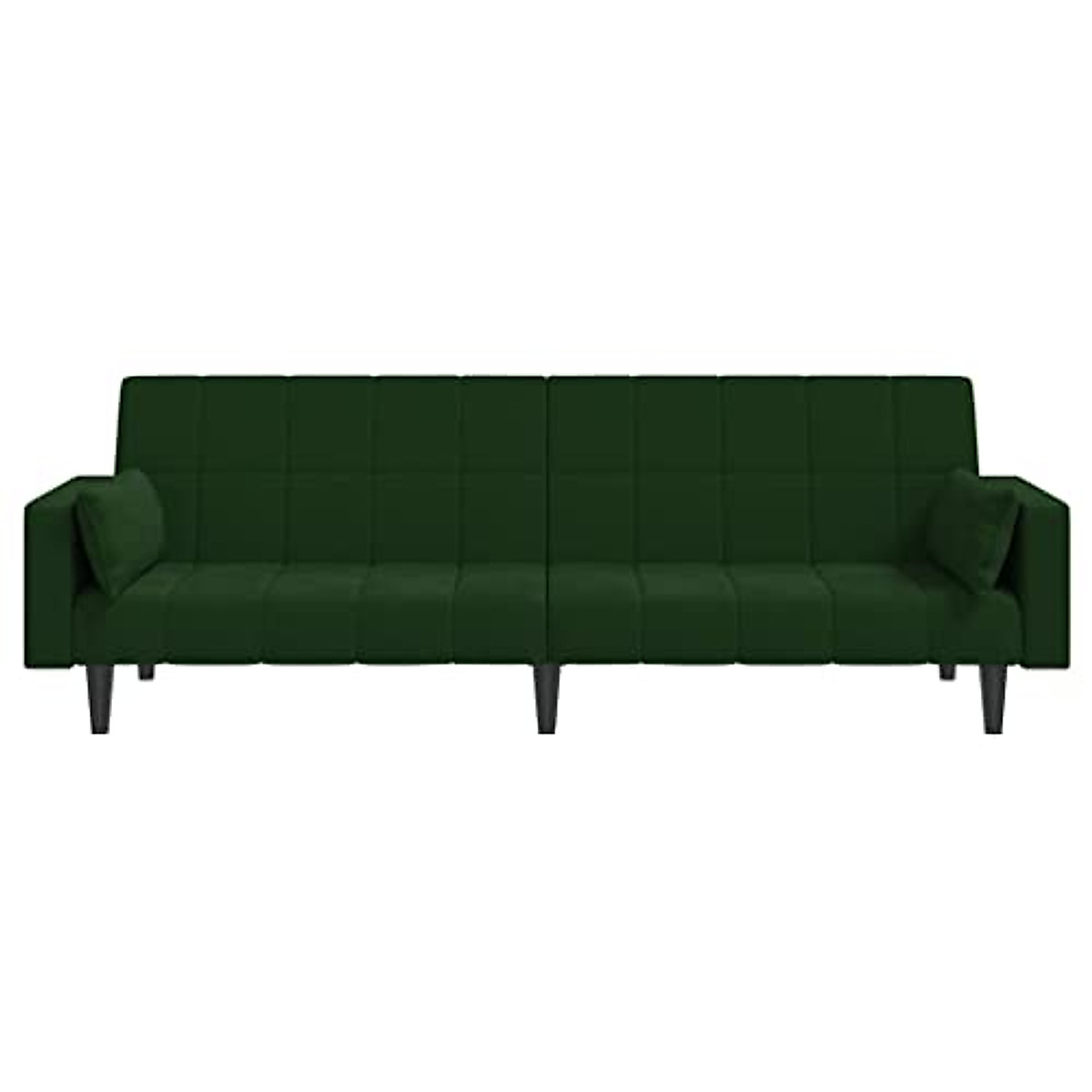 RMPOOML Modern Sofa, Home Sofa Seating, Outdo or Patio Sofa, 2-Seater Sofa Bed with Two Pillows Dark Green Velvet for Living Room, Bedroom, Office, Apartment