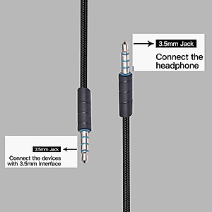 Alitutumao Replacement Audio Cable G633 Aux Cord Wire with Inline Mic Mute & Volume Control Compatible with Logitech G633 G635 G933 G935 Gaming Headset on PS5 PS4 Xbox One PC, 5FT