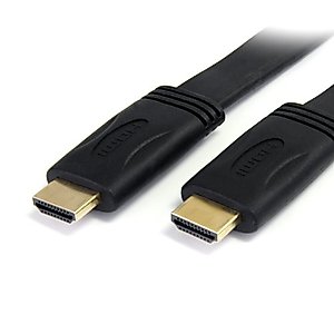 StarTech.com 15 ft Flat High Speed HDMI Cable with Ethernet - Ultra HD 4k x 2k HDMI Cable - HDMI to HDMI M/M - Flat HDMI Cable (HDMIMM15FL) Black