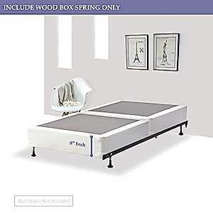 Mattress Solution Fully Assembled Split Wood Traditional Boxspring/Foundation for Mattress, Twin, Gray And White