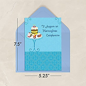 Designer Greetings Italian Language Happy Birthday Cards, Fun Colorful Cake Pastries Design (Pack of 6 Cards with Blue Envelopes / 6 biglietti di auguri e buste)