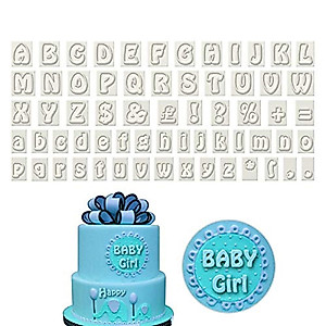 Mini Plastic Alphabet Cookie Cutter Fondant Letter Cutters Symbol Cut Outs Molds Upper & Lower Letter Stamps, 0.5 Inch