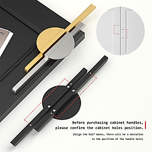 homdiy 2 Pack Half Moon Cabinet Pulls Gold Drawer Pulls Semicircle Cabinet Handles Brushed Gold Modern Hardware for Dresser Bathroom 5 inch (128mm) Hole Center