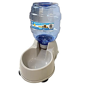 Animal Planet Dog Gravity Feeder - Water Bowl Dispenser : 50 Oz Grey Automatic Pet Feeding for Dogs & Cats, No Spilling Watering Supplies