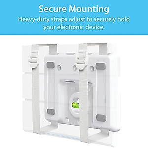 TotalMount Universal Mount for Electronics – Adjustable Wall Mount for Your Router, Wireless System, Cable Modem, DVR, Xbox, Playstation, and More (Standard Shelf – White)