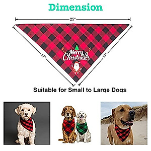 SLAUNT 2 Pack Dog Bandanas Christmas Classic Plaid Reversible Dog Bandana Pet Scarf Triangle Bibs for Small Medium Large Dogs Puppy and Cats Thanksgiving Day Christmas Holiday Accessories