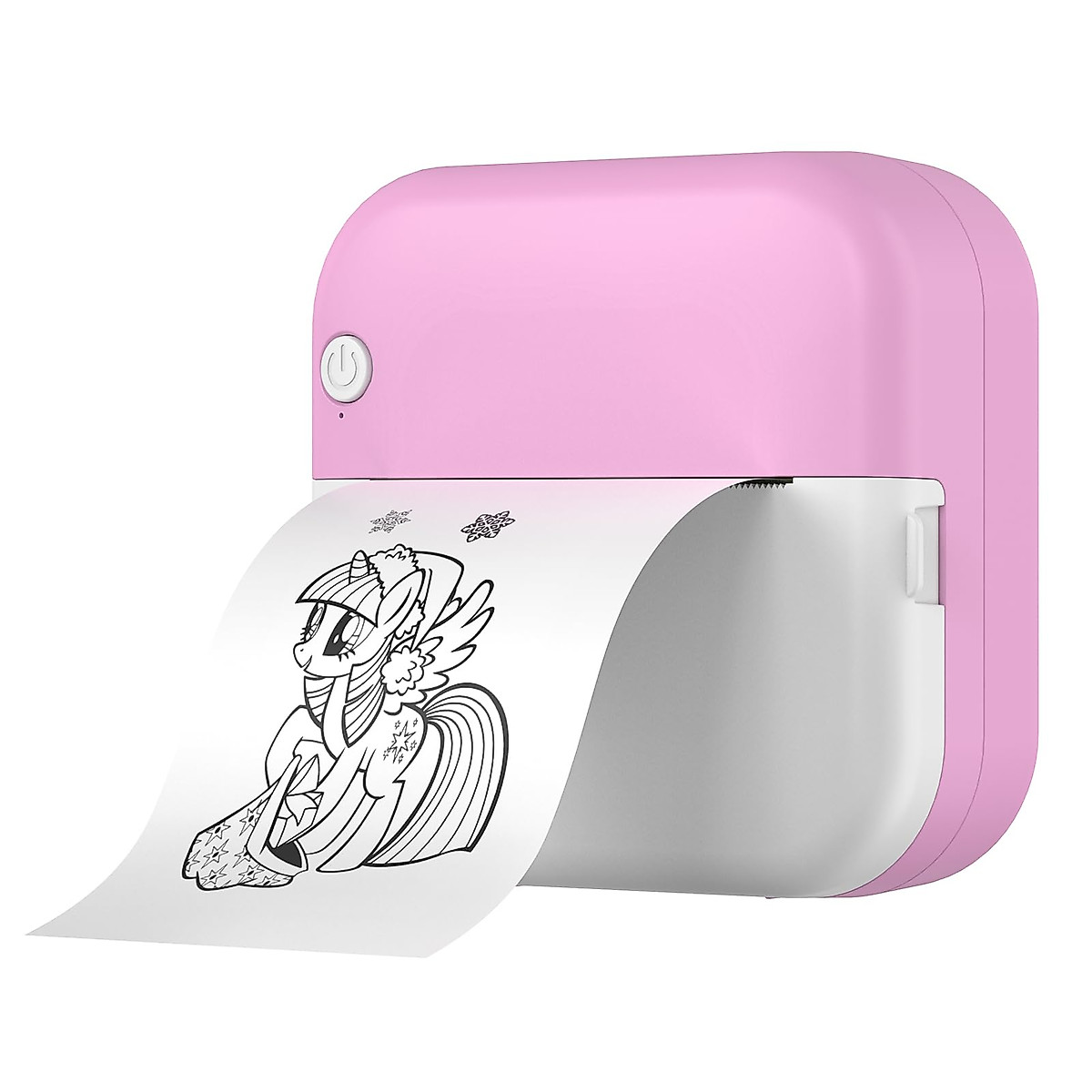 Photo Printer,HXBER Mini Thermal Printer Multifunction Portable Sticker Maker Instant Photo Inkless Printing Support BT Connection for Smartphone with 9 Paper Rolls 57mm + 5 Self-Adhesive Paper Rolls