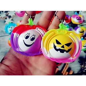 Roaqua Bulk Pumpkin Fidget Bubble Mini Pop，Small Birthday Halloween Party Favors Supplies and Student Prizes（30 Packs）