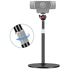 Nycetek Webcam Tripod Stand for Desk: Webcam Stand for Logitech Brio | C920 | C922 - Height & Angle Adjustable Desktop Tripod for Light & 1/4" Thread for Live Streaming | Video Calling