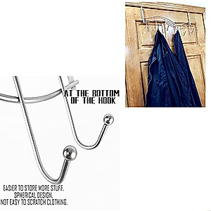 TSY TOOL Pack of 2 Over The Door Rack with Hooks, 6 Hangers for Towels Coats Clothes Robes Ties Hats, Bathroom Closet Extra Long Gauge Steel Space Saver Mudroom Organizer