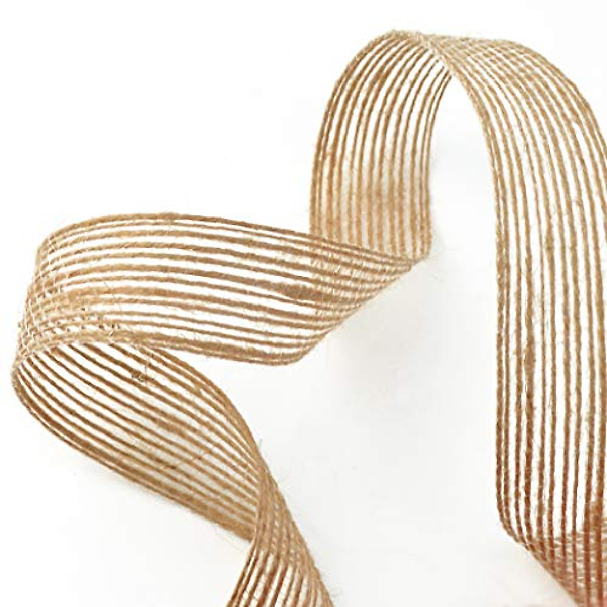 6 Roll Natural Burlap Fabric Burlap Ribbons Roll, Natural Burlap Wedding Ribbon Decorative Burlap Fabric for Wedding DIY Crafts Burlap Bows Gift Wrapping Home Decor, 0.8inch 32.8Ft Each Roll