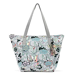 Sakroots Eco-Twill Tacoma Tote, Lt. Grey Peace Print