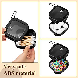 RuDily 2pcs Hair Tie Organizer Boxes,Small Portable Hair Tie Holder Organizer Can Be Stackable Or Hung On The Wall,Best for Hair Ties Storage or Small Items Organizer on Desktop (2 pcs Black)