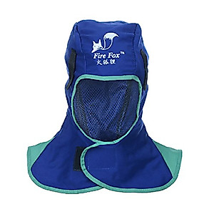 Flame Retardant Safey Helmet Welding Neck Hood Welder Head Cap Cover Blue