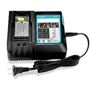 Powilling DC18RC Lithium-Ion Battery Charger with LED Screen for Makita 14.4V-18V Lithium-ion Battery BL1830 BL1840 BL1850 BL1815