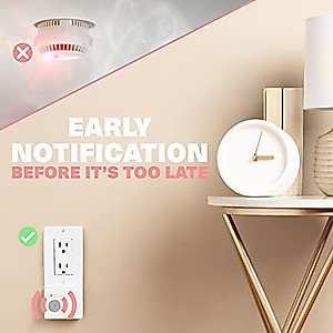 FireSafe Outlets Heat Detectors (Decora), 4-Pack of Heat-Detecting Outlet Covers Monitor Outlets for Possible Unknown Electrical Fires - Loud 85 dB Alarms Alert You of Danger (White)
