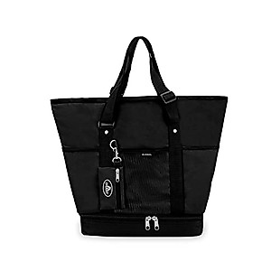 Everest Luggage Deluxe Shopping Tote, Black, Black, One Size