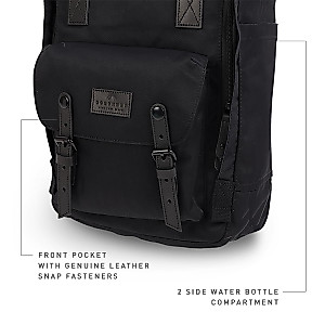 Doughnut Travel Laptop Backpack, Slim Durable Daypack Backpacks, Water Resistant Computer 16L Bag for Men & Women Fits 14 Inch Notebook(B BLACK)