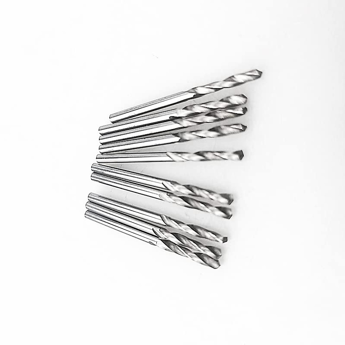 KLOT Industrial Grade 10pcs Solid Carbide Drill Bit 3.175mm 1/8" 2-Flute Straight Shank YG6X Tungsten