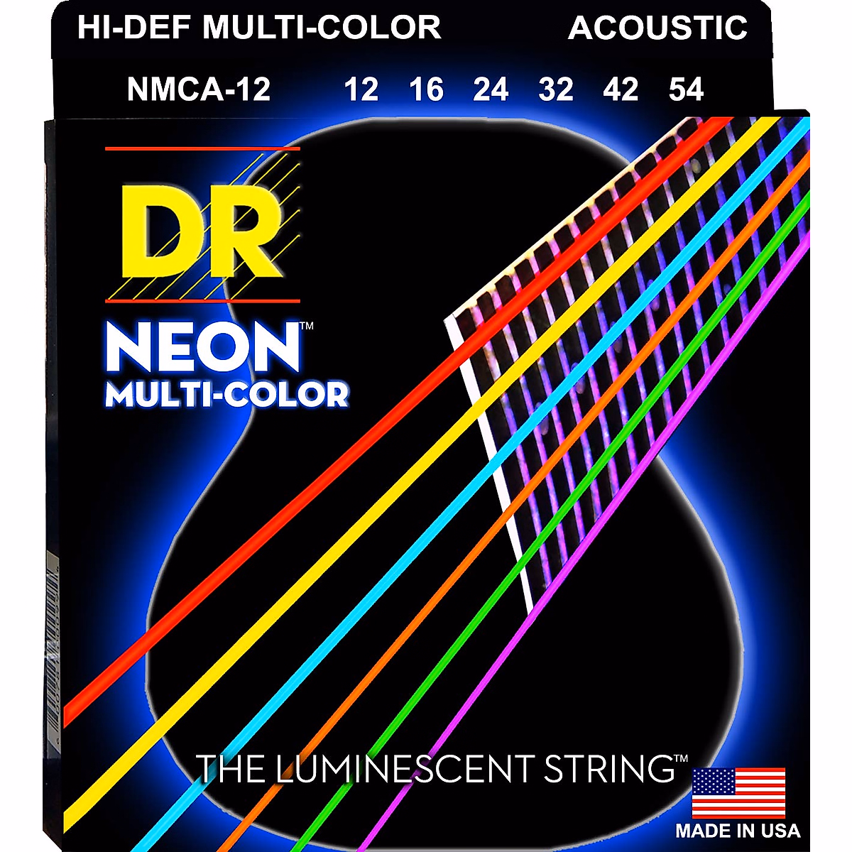 DR Strings HI-DEF NEON Acoustic Guitar Strings (NMCA-12)