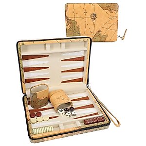 WE Games Magnetic Map Style Backgammon Board and Carrying Strap - Board Games for Adults, Travel Games, Travel Backgammon Sets for Adults