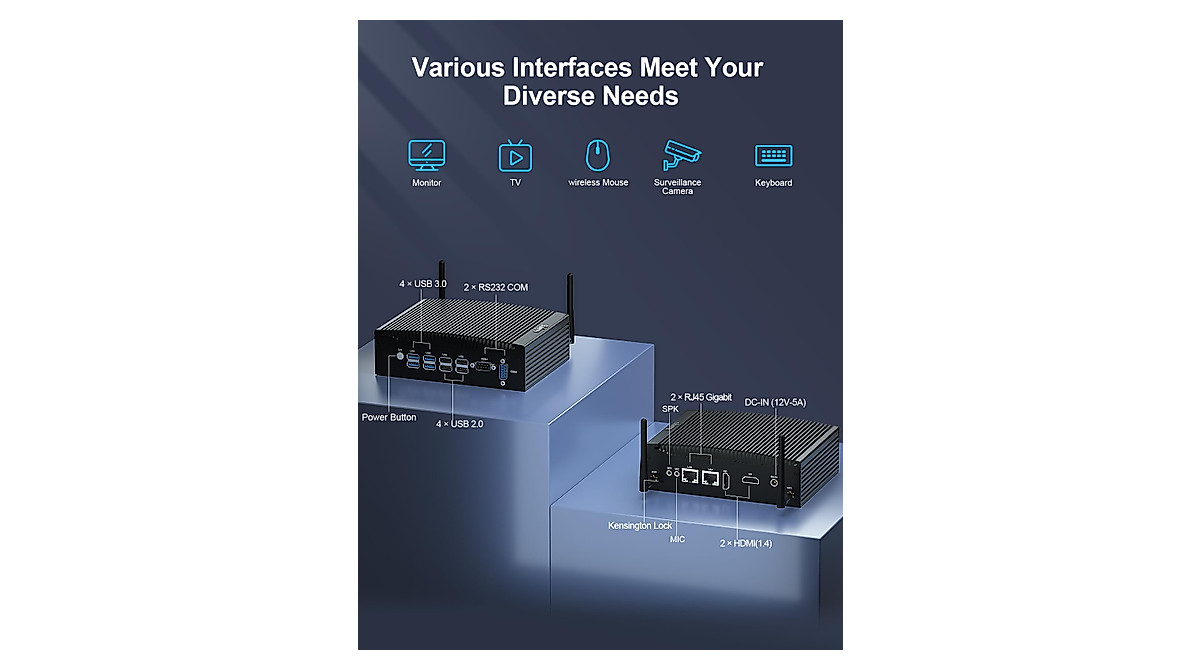 Baieyu Fanless Mini PC i5-8260U | High Performance