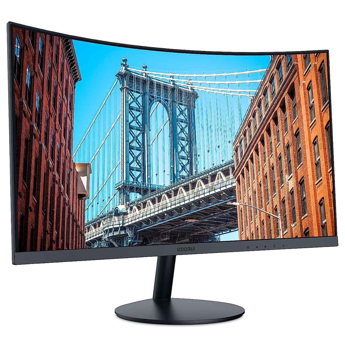 KOORUI 27 inch Curved Computer Monitor Full HD 1080P 75Hz Gaming Monitor 1800R LED Monitor HDMI VGA, Tilt Adjustment, Eye Care, Black 27N5C
