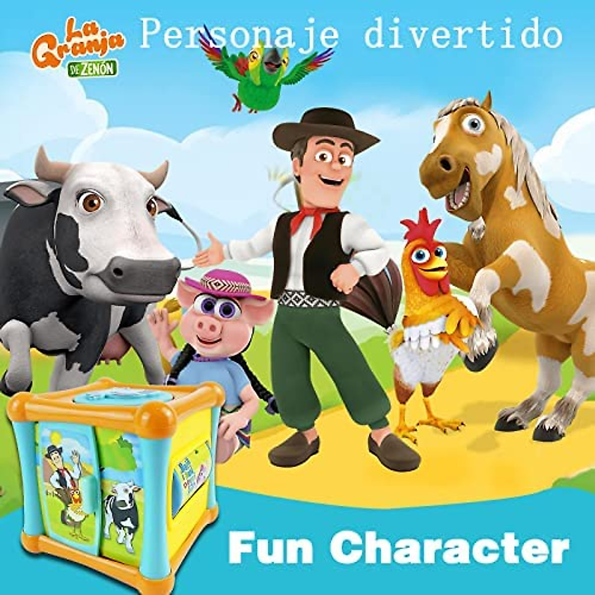 La Granja de Zenon Baby Toys Activity Cube Newborn Busy Baby Activity Center for Toddler 1-3 La Vaca Lola Developmental Learning Farm Toys Educational Gifts for Babies 6-12 Months Boys and Girls