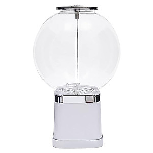 Mechanical Candy Vending Machine(Only Machine), Household Coin Glue Ball Machine(Only Machine) with 17*17cm Base Diameter 30cm White, Candy Gumball Machine Prize Machine Gumball Bank for Game Stores A