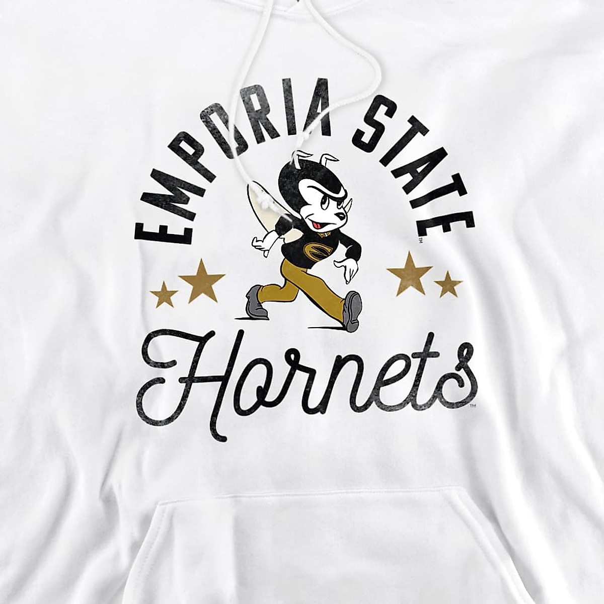 Emporia State University Official Hornets Unisex Adult Pull-Over Hoodie,White, 2X-Large
