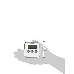 Polder Digital Kitchen Timer, Extra Large LCD Display, Magnet for Vertical Mounting and Tabletop Stand for Countertop, White