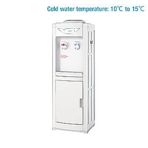 Top Loading Water Cooler Dispenser, Vertical Electric Hot & Cold Water Dispenser with Storage Cabinet, Hold 3 or 5 Gallon Bottle, Child Safety Lock for Home Office