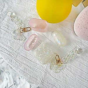 Fycyko Compatible with AirPods 1&2 Case with Bling Sparkle Pretty Design AirPods Soft TPU Protective Case with Cute Glitter Butterfly Heart Charm for Women Girls-Pink