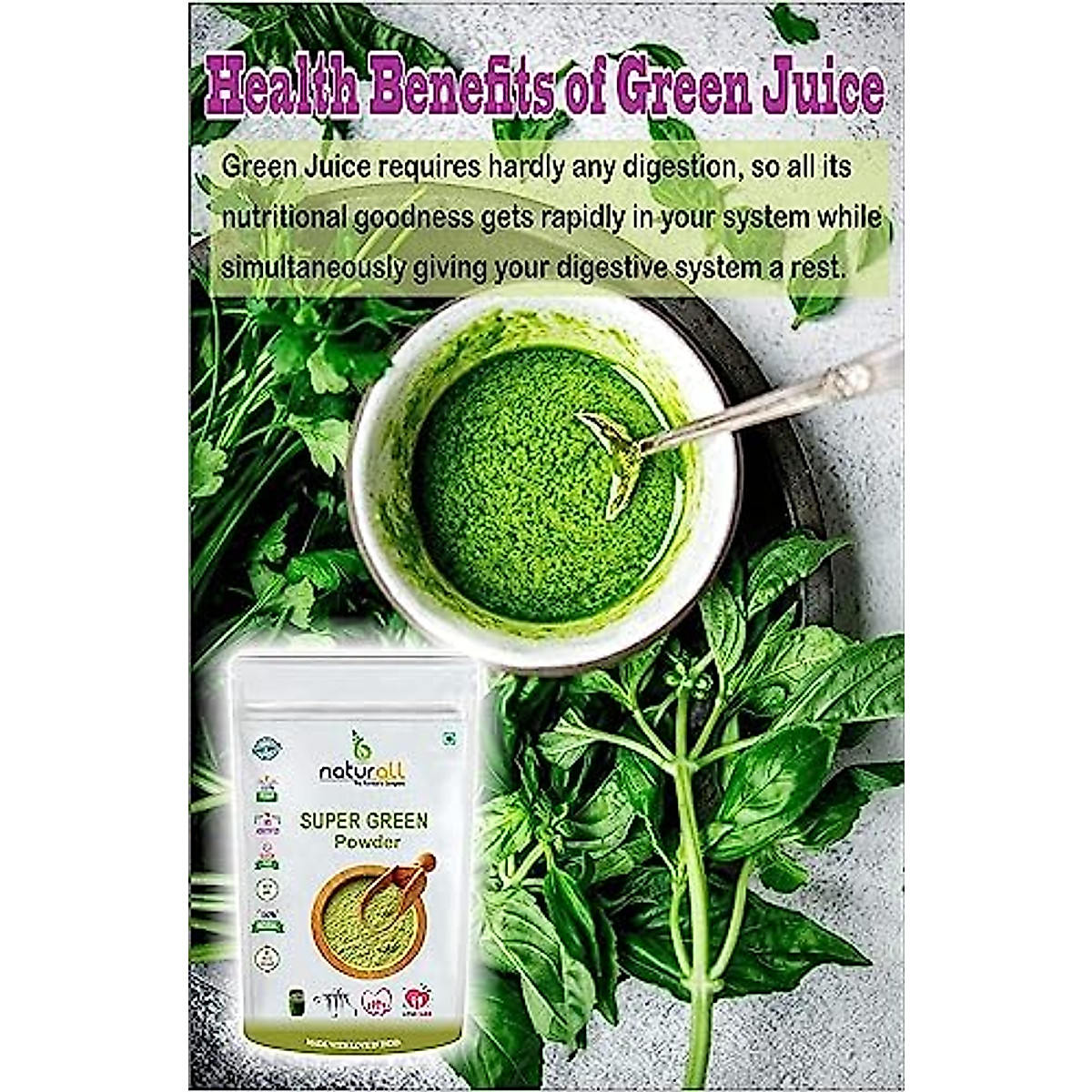 NACHT 7 Daily Super Greens Complete Nutrition Powder | Wheatgrass, Moringa, Stevia, Alfalfa Grass, Barley Grass, Spinach, Amla - 100 GM