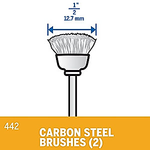 Dremel 442-02 Carbon Steel Brushes (2 Pack), 1/2" Diameter