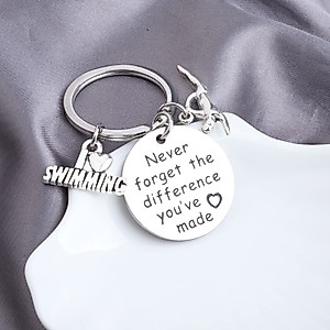 MYOSPARK Swimmer Gift Swim Keychain Swimming Lover Gift Swimming Inspirational Gift Swimming Jewelry for Swimming Coach (Swimmer KC)