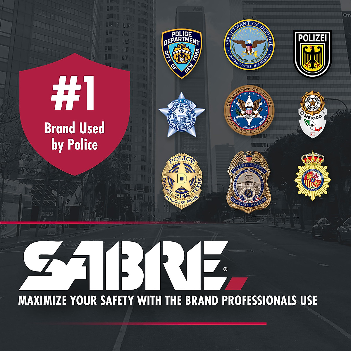 SABRE Pepper Gel with Fast Flip Top, Maximum Strength OC Spray, Snap Clip for Easy Carry and Fast Access, Finger Grip for More Accurate and Faster Aim, UV Marking Dye, 0.54 fl oz, Easy to Use Safety