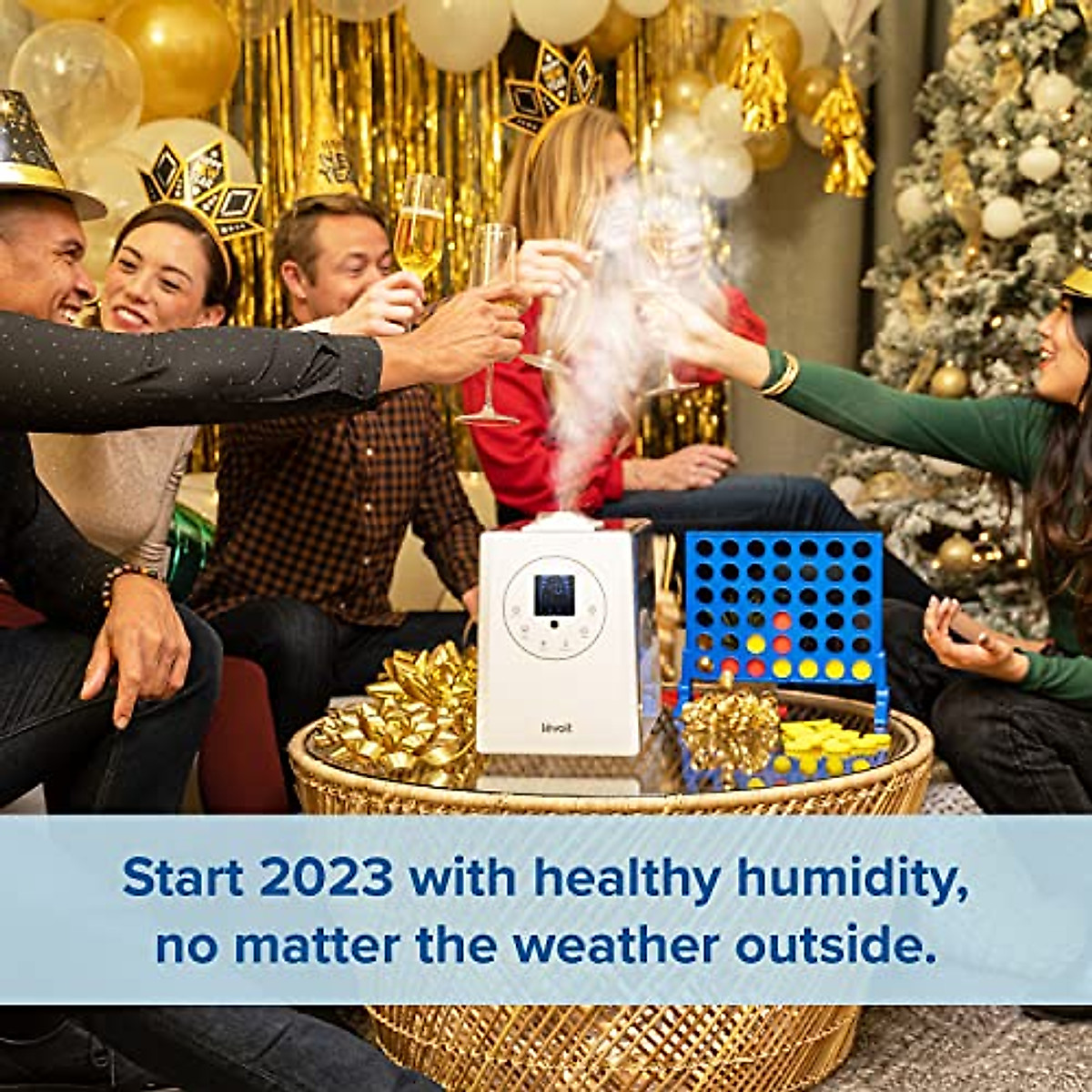 LEVOIT Humidifiers for Bedroom Large Room Home, 6L Warm and Cool Mist Ultrasonic Air Vaporizer for Plants and Whole House (2.4L Water Tank), Built-in Humidity Sensor, Essential Oil Diffuser, Whisper Quiet, Timer, White
