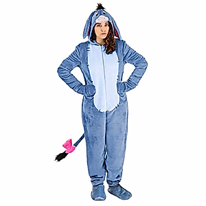 Fun Costumes Deluxe Adult, Eeyore Hooded Onesie Suit from Disney's Winnie the Pooh, Licensed Outfit for Halloween and Cosplay X-Large