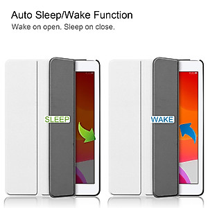 TiKeDa Case for iPad 9th/8th/7th Generation,iPad 10.2 2021/2020/2019,Slim Stand Hard Back Protective Smart Cover Case for iPad 9th 8th 7th Gen 10.2 (White)