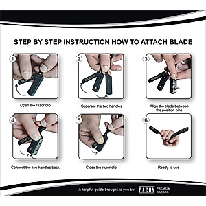 100 BLADES + Facón Professional Wooden Straight Edge Barber Razor - Salon Quality Cut Throat Shavette