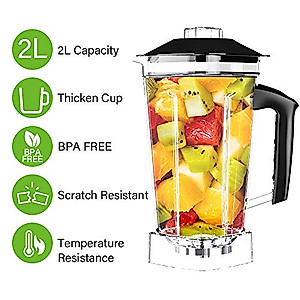 COLZER Professional Countertop Blender with 2200-Watt Base, Smoothie Blender,Built-in Timer,High Power Blender 2L Cups for Frozen Drinks,Shakes and Smoothies