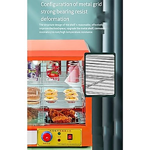 MBCEYLSTUB 2-Tier Countertop Food Warmer Commercial 3D Heating Pizza Pastry Warmer with Temperature Knob Display Kitchen Appliances