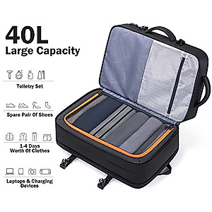 Bagsure Carry On Backpack, 40L Flight Approved Travel Backpack for Men Women, Expandable Water-resistant 17Inch Laptop Backpack, Casual Daypack Large Backpack for Business Weekend Hiking