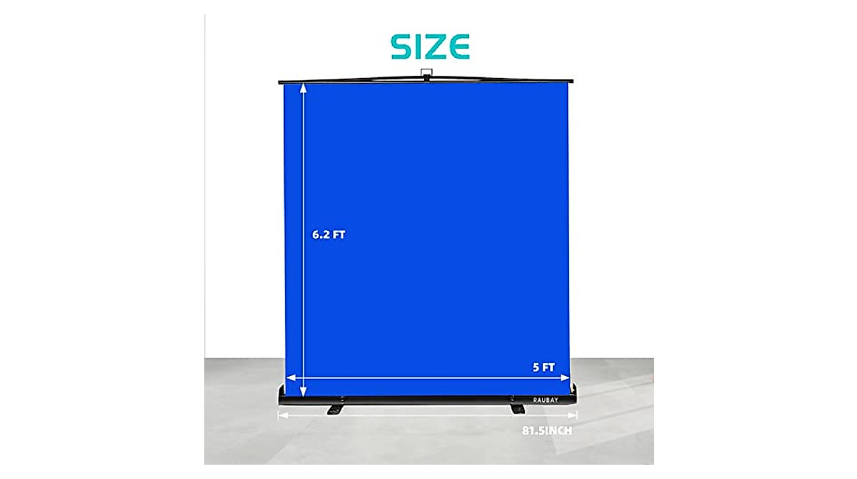 Easy Set Up RAUBAY Blue Screen Backdrop for Streaming & Video