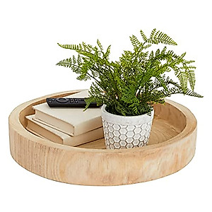 Decorative Round Wooden Trays for Decor, Coffee Tables, Rustic Home Decorations (18 x 3 in)