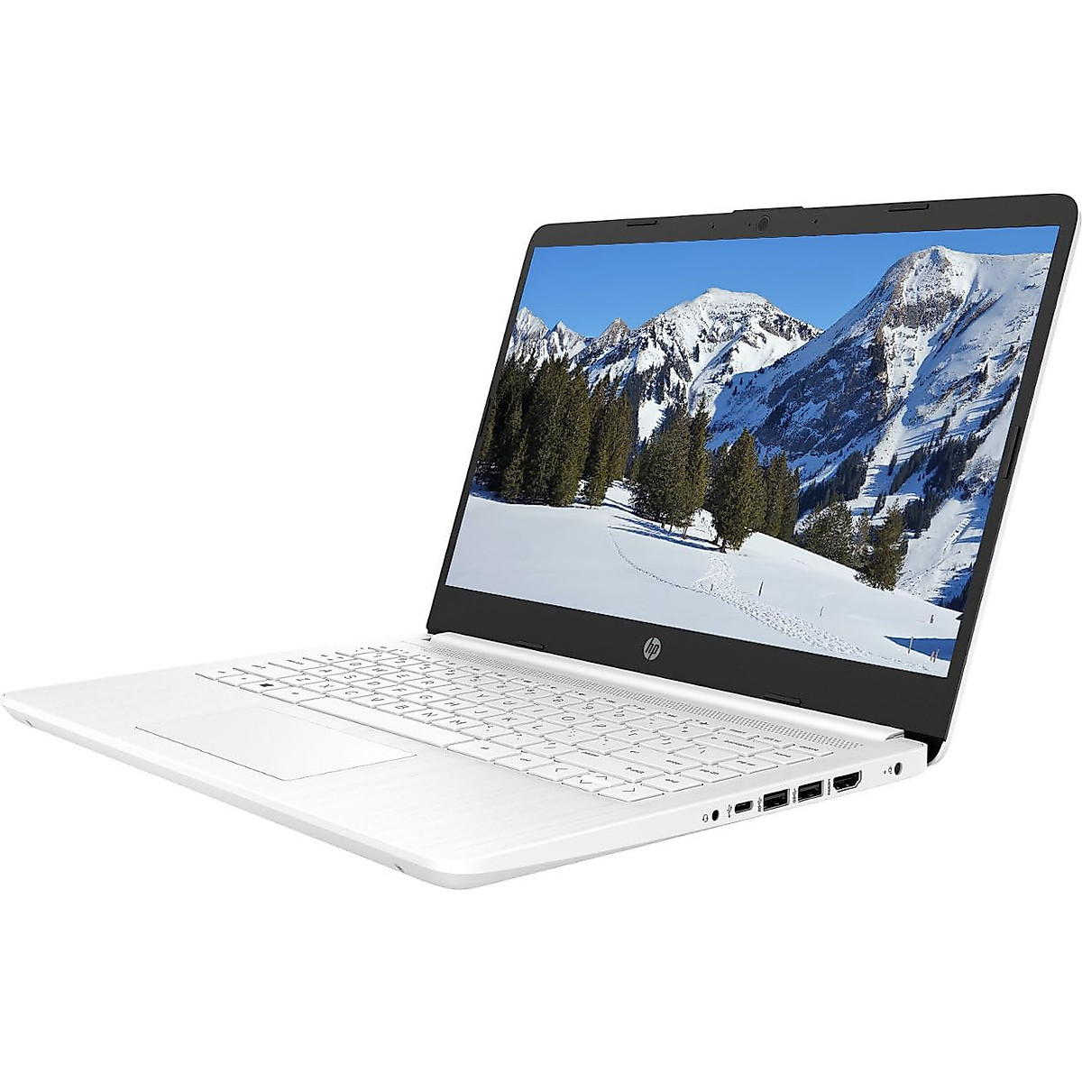 HP Newest 14" Ultral Light Student Laptop, Intel N4120 Quad-Core(> N4020), 8GB RAM, 128GB Storage(64GB eMMC+64GBSD Card), One Year Office 365, WiFi, Webcam, HDMI, USB-A&C, Win 11